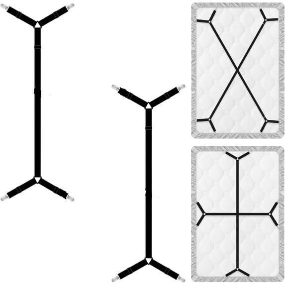 4 count Bed Sheet Straps, Adjustable Fitted Sheet Clips Keeping Sheets ...