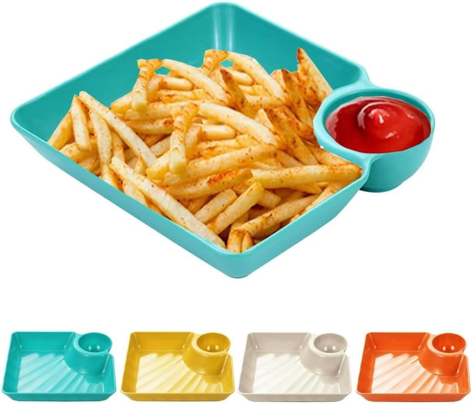 4 count Chips and Salsa Serving Dish Plates, Veggie Platter Dipping ...