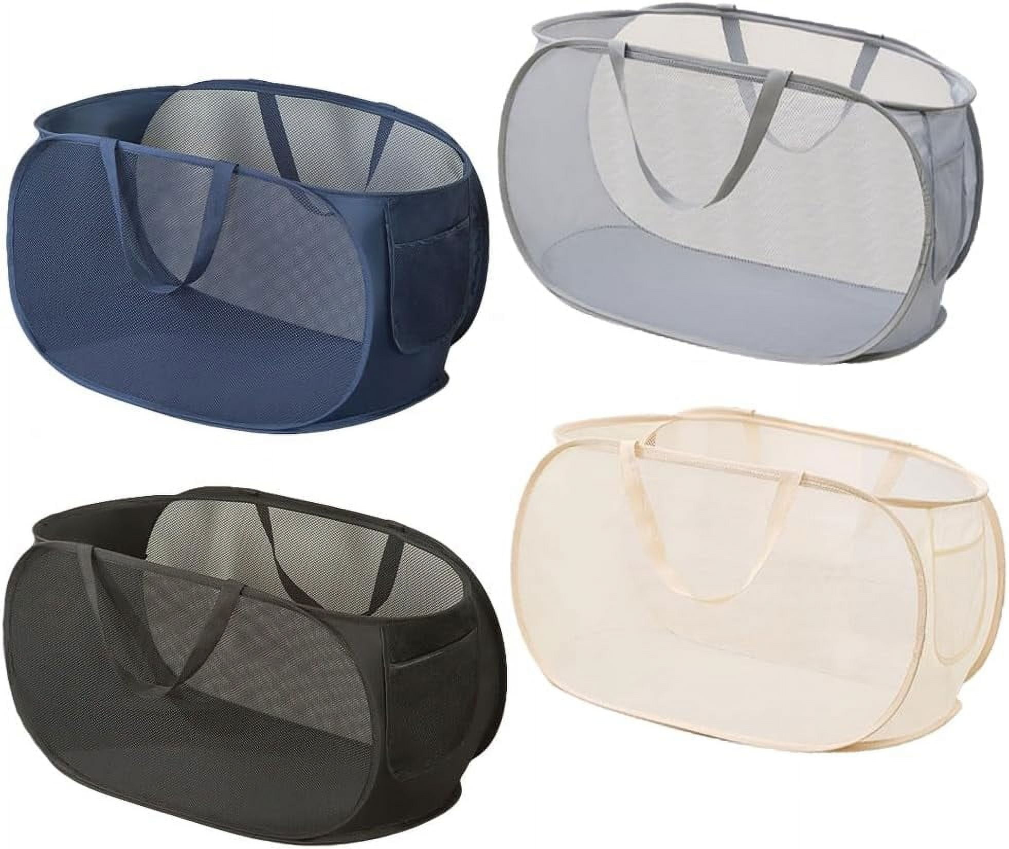 4 count Collapsible Laundry Baskets, Opening Laundry Hamper, Foldable ...
