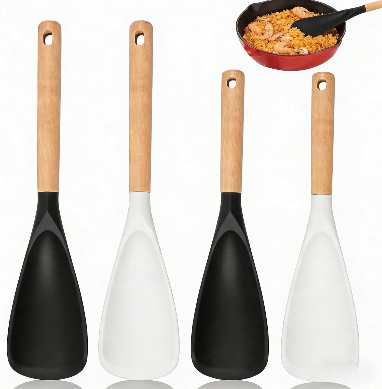 4 count Cooking Spoon Spatula with Handle Multipurpose Cooking Utensils ...