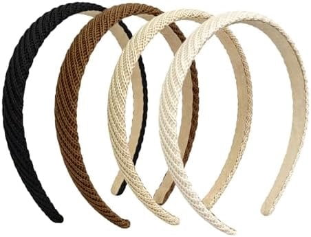 4 count Headbands for Women - Thin Knitted Fashion Hairbands, Non-Slip ...
