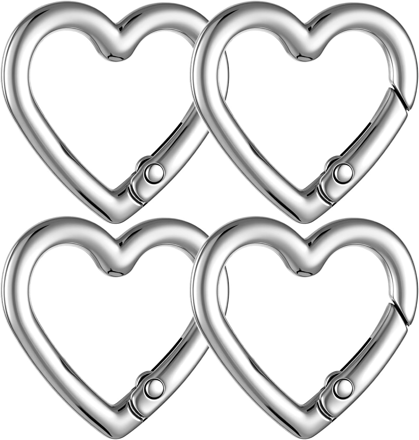 4 count Heart Shaped Clip Spring Snap Clasp Hook Heart Clasps Zinc ...