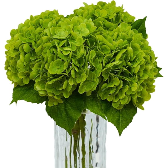 4 count Hydrangea Artificial 21 Inch Real Touch with Stems Artificial ...