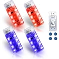 4 count LED Lights, USB Plug-in Rechargeable 8 High-Brightness LED ...
