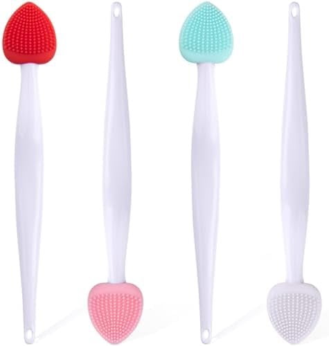 4 count Lip Scrub Brush, Double-Sided Lip Exfoliator Brush for Dark ...