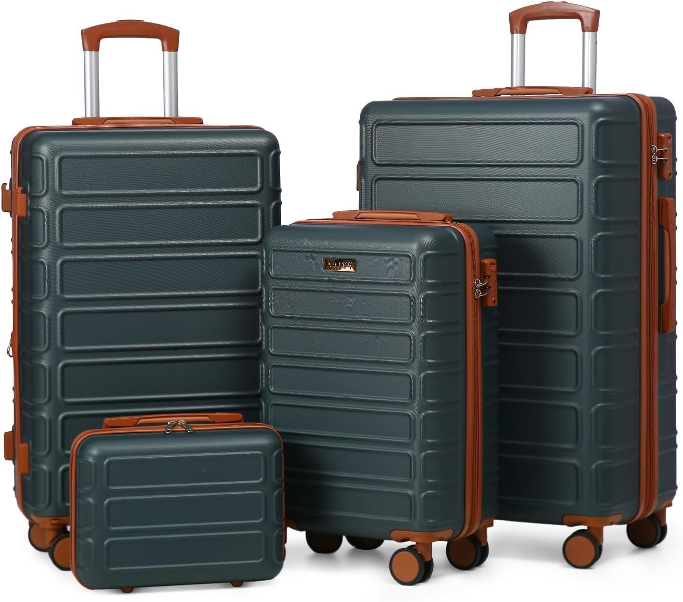 4 count Luggage Set Expandable ABS Travel Suitcase Set TSA Lock ...