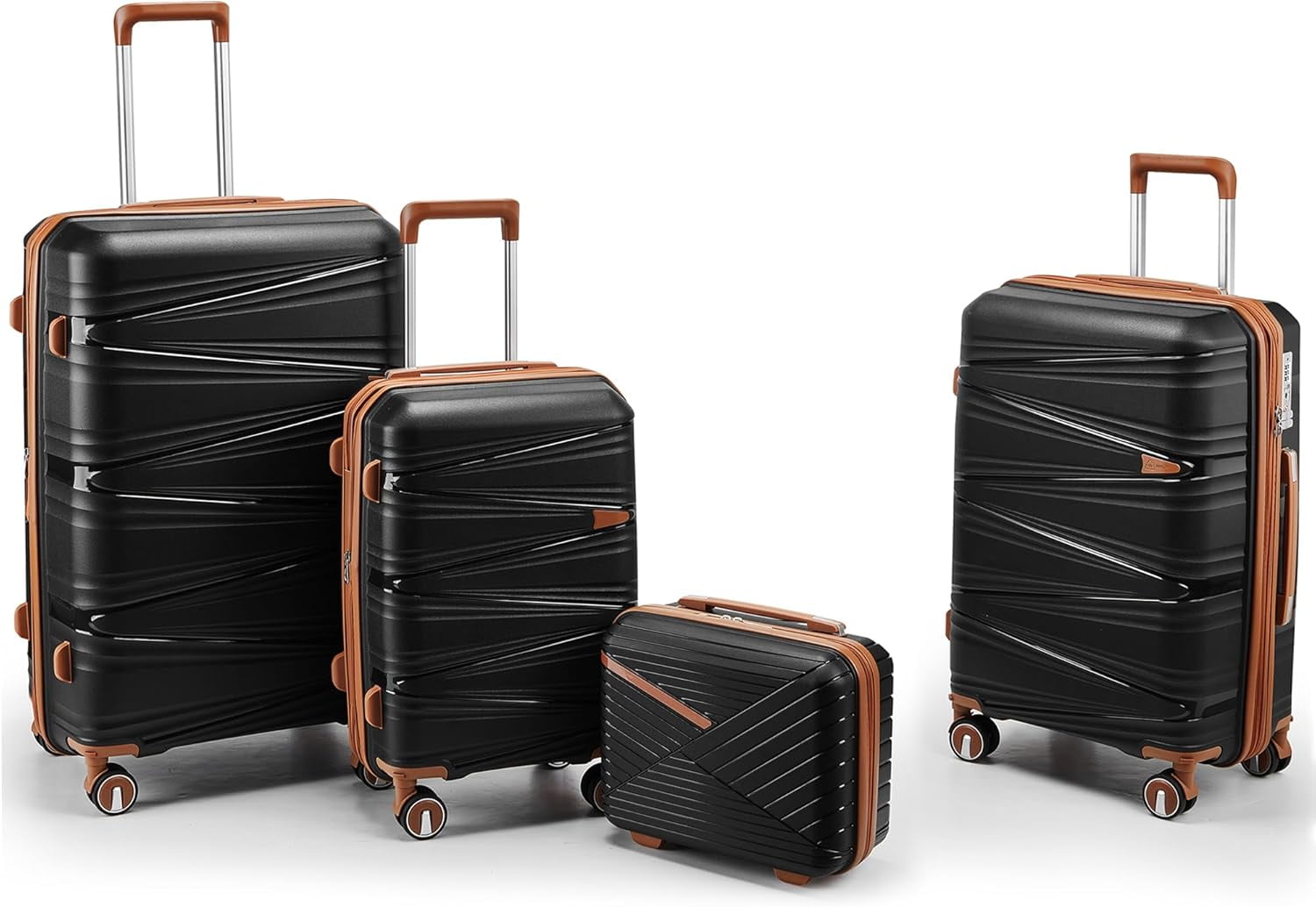 4 count Luggage Set PP Hardshell, Expandable Suitcase Set (20/24/28 ...