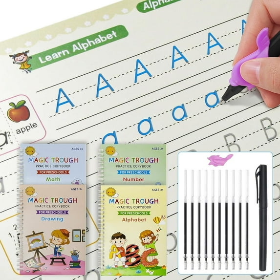 4 count Magic Practice Copybooks for Ages 3-8, Handwriting Workbooks ...