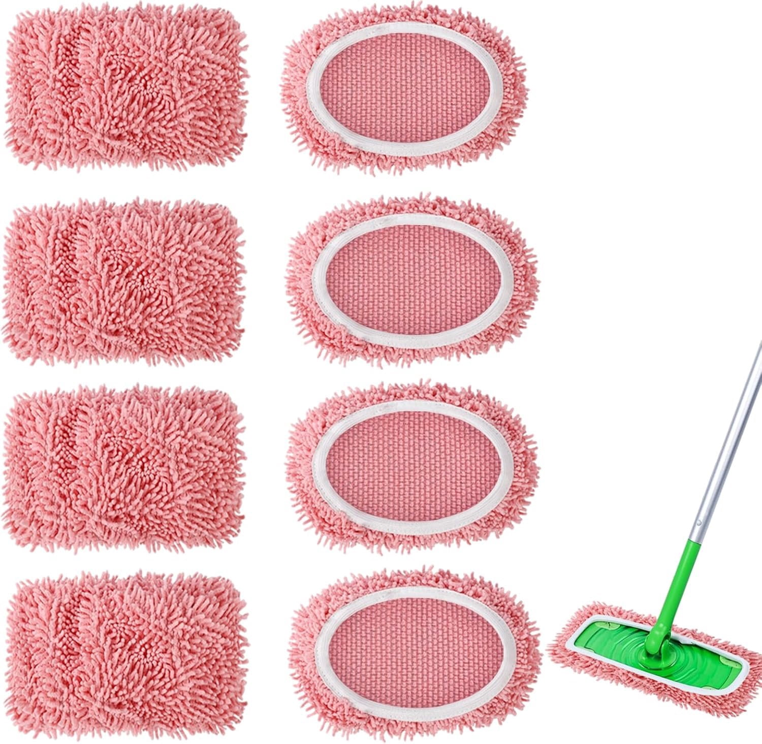 4 count Microfiber Mop Pads Compatible with Sweeper, Replacement Wet ...