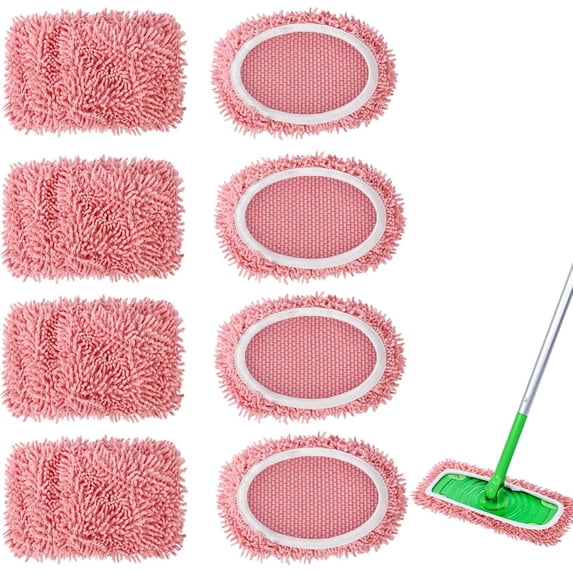 4 count Microfiber Mop Pads Compatible with Sweeper, Replacement Wet ...