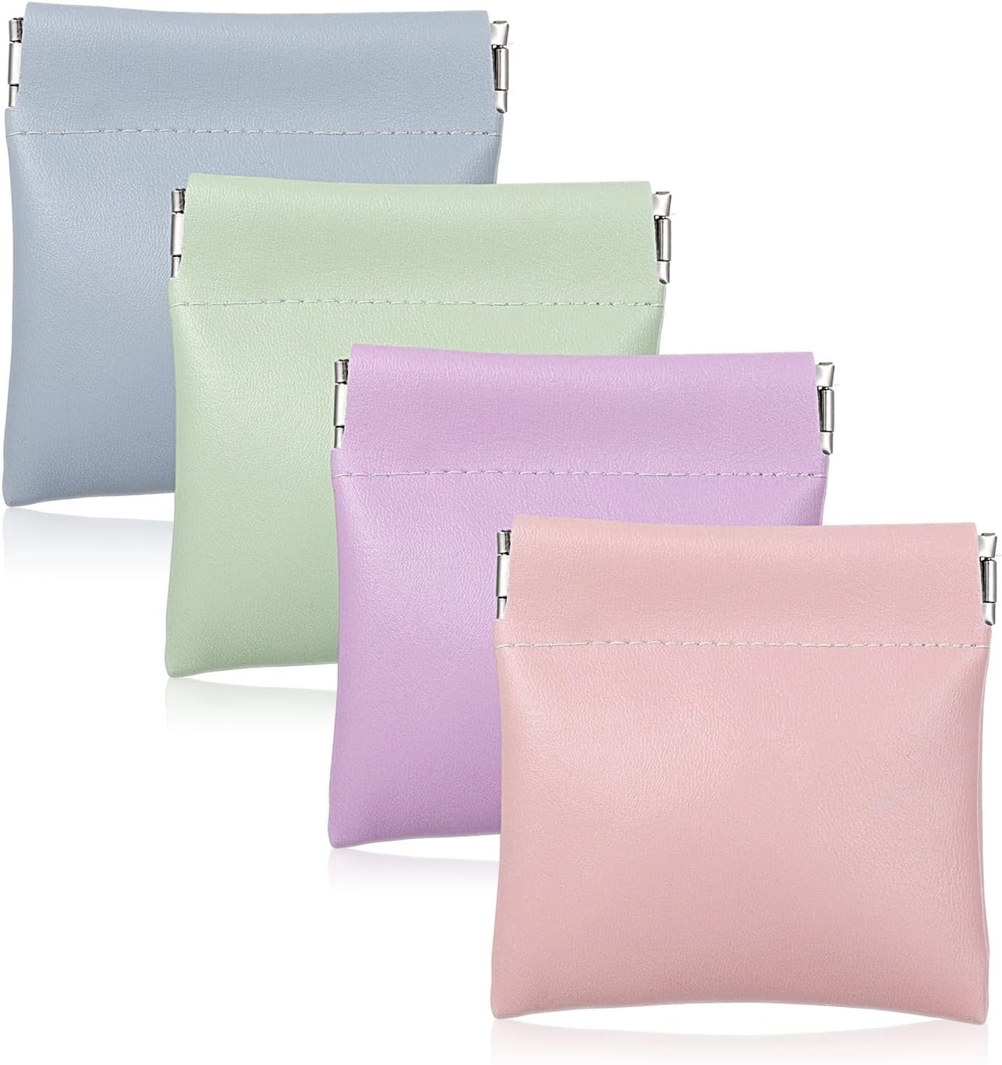 4 count Mini Squeeze Purse, 3.1in Portable No Zipper Self-closing Small ...