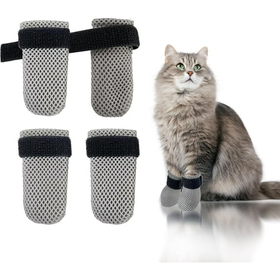 4 count Scratch Cover for Boots Adjustable Pet Bath Gloves,Anti-Scratch Pet Booties for Bathing ...