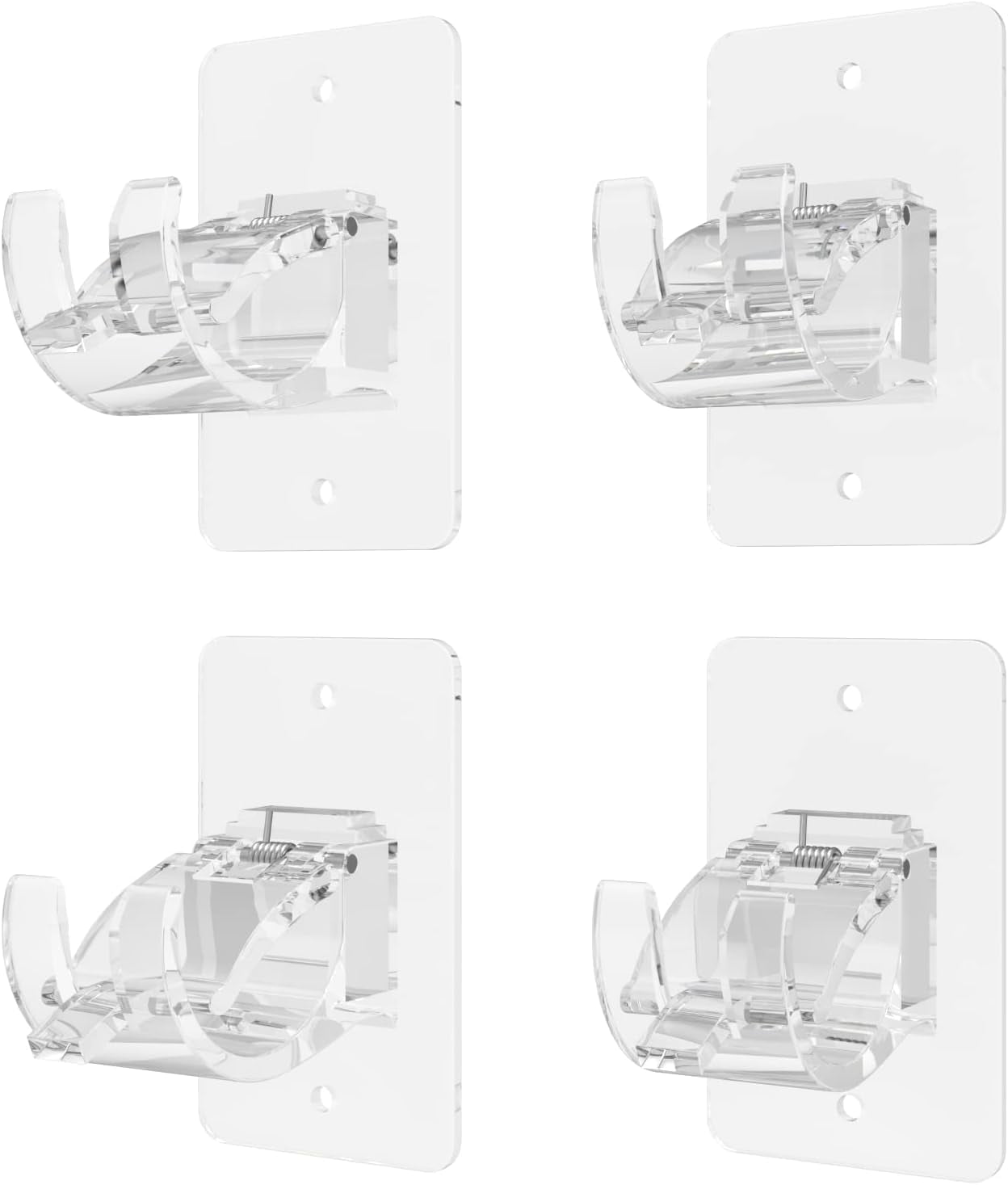 4 count Self Adhesive Curtain Rod Bracket, Universal Plastic Curtain ...