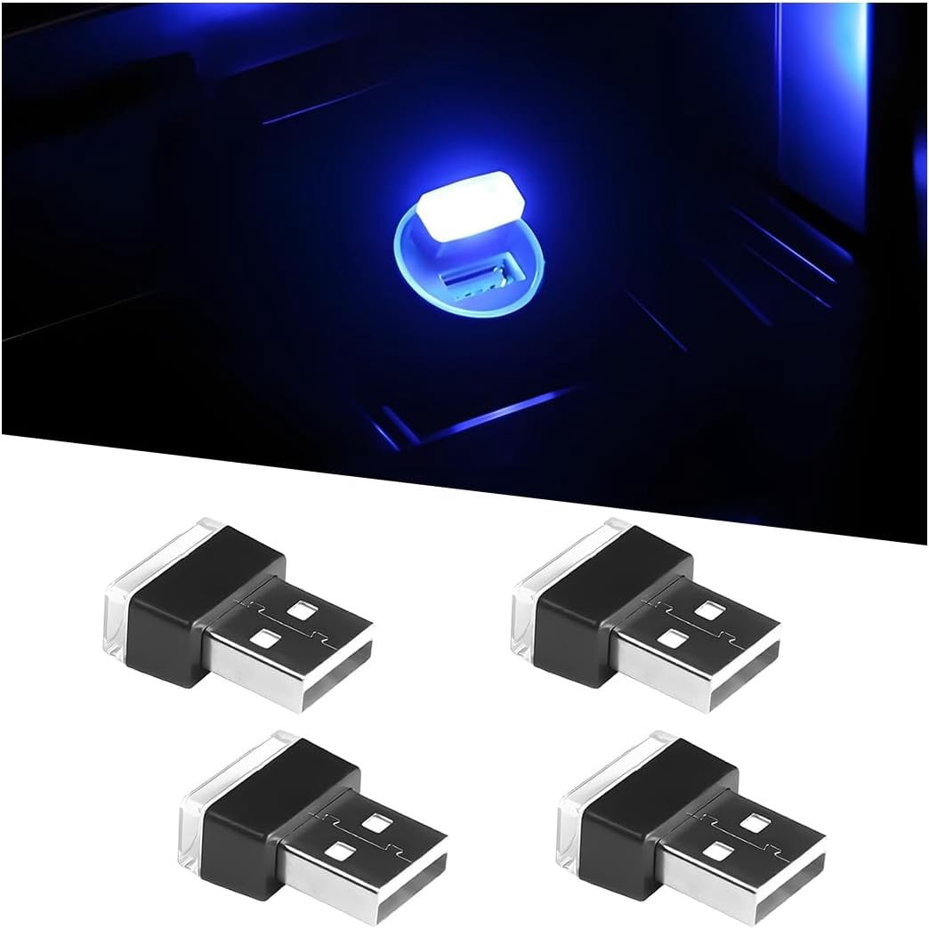 4 count/Set USB LED Interior Atmosphere Lamp, Portable Mini LED Night ...