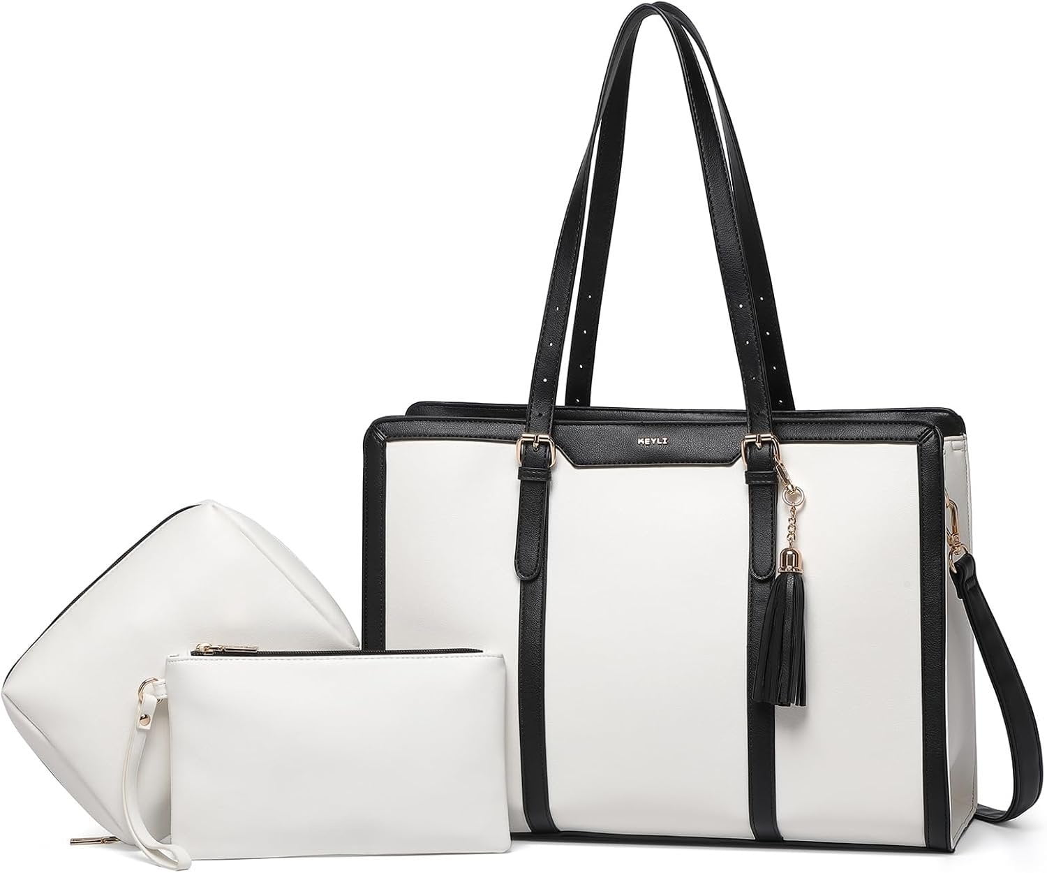 4 count Sets Laptop Bag for Women Large Leather Laptop Briefcase with ...