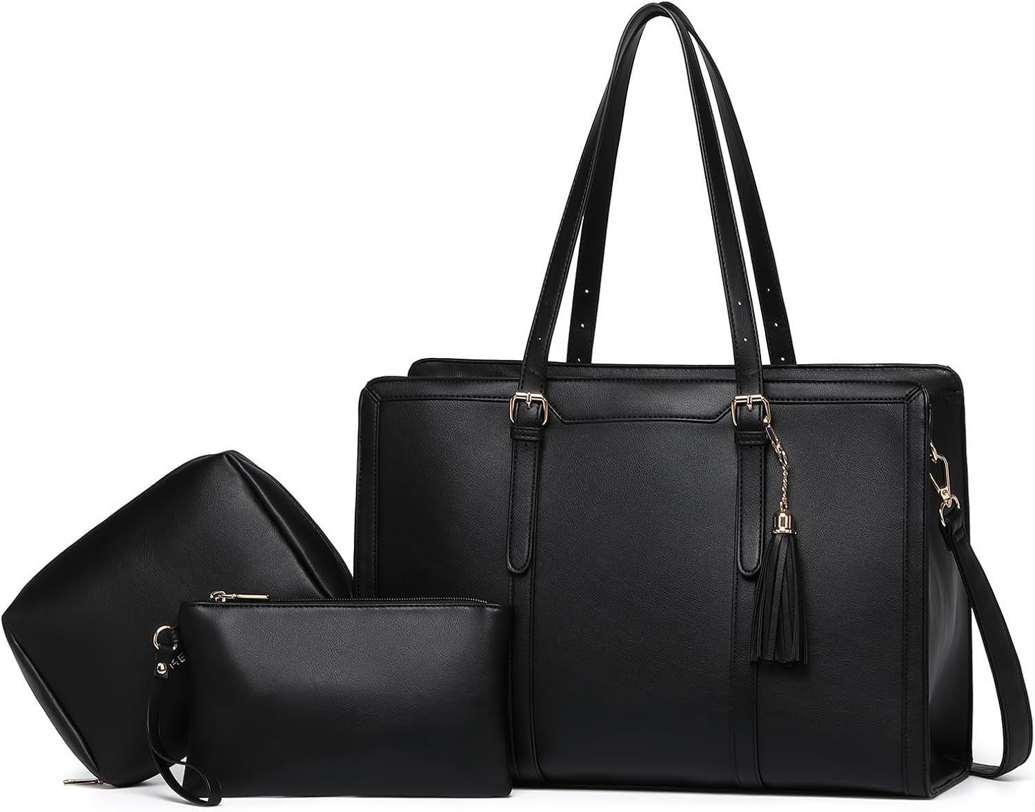 4 count Sets Laptop Bag for Women Large Leather Laptop Briefcase with ...
