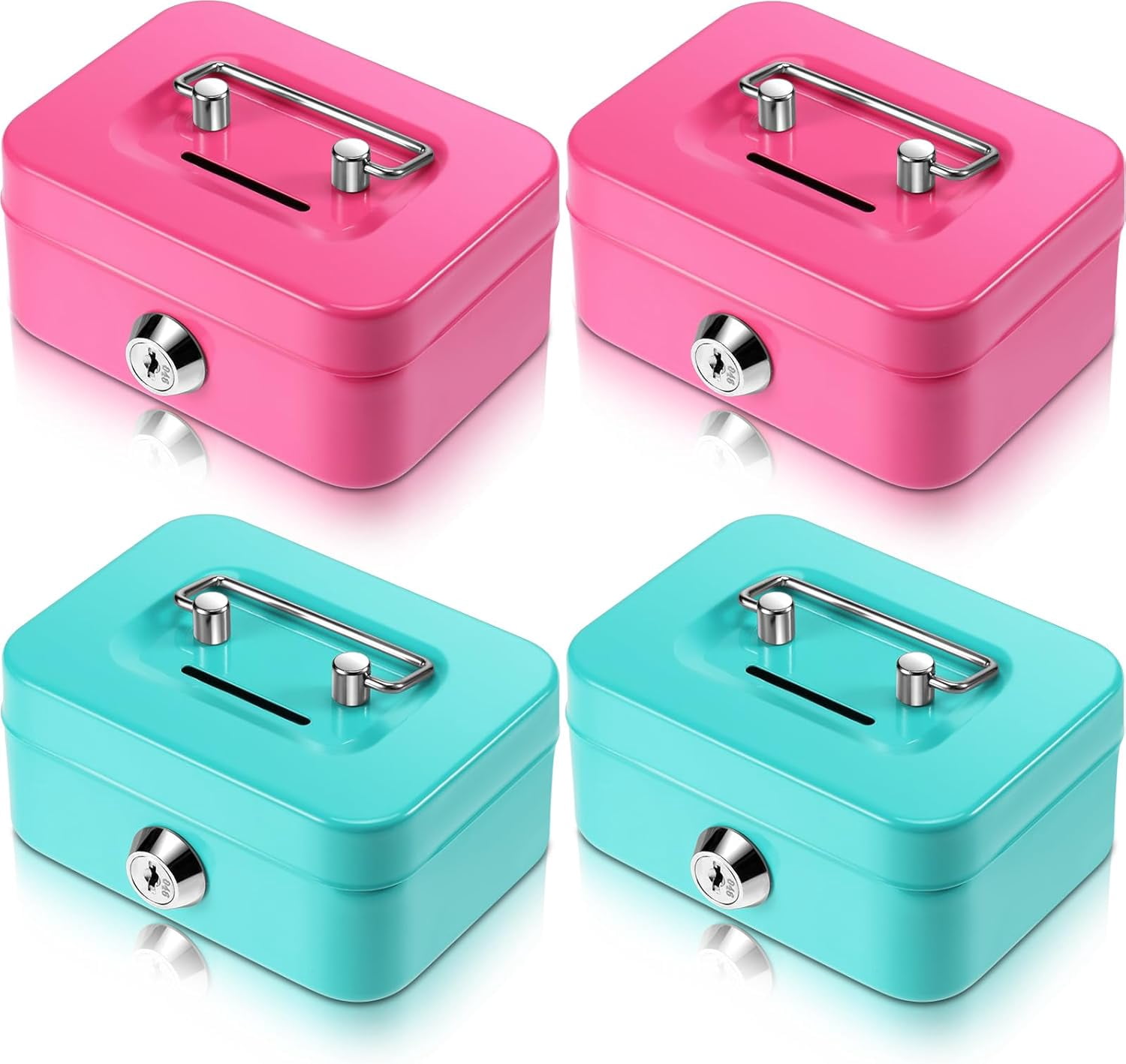 4 count Small Box with Lock Box Piggy with Lock and Slot 4.5 x 3.3 x 2 ...
