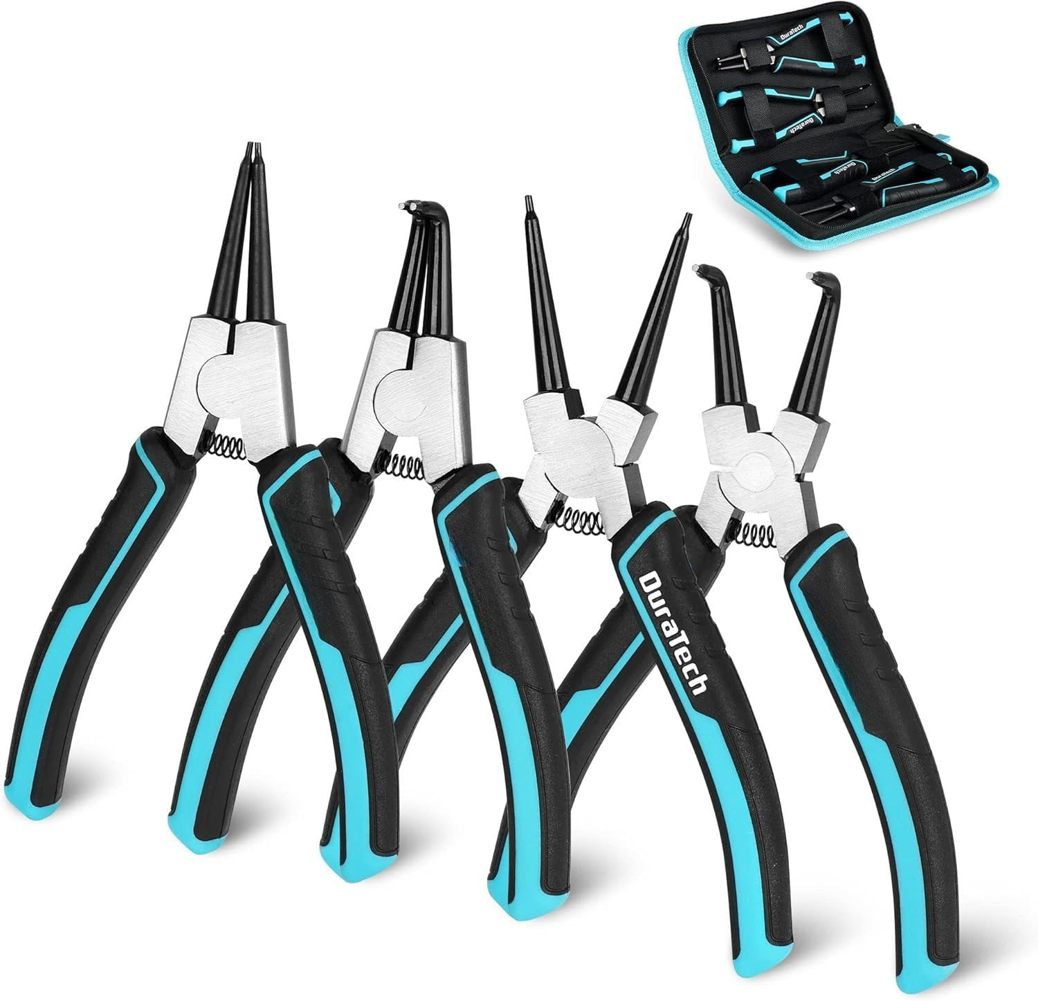 4 count Snap Ring Pliers Set, 7 Inch Internal & External Circlip Pliers ...