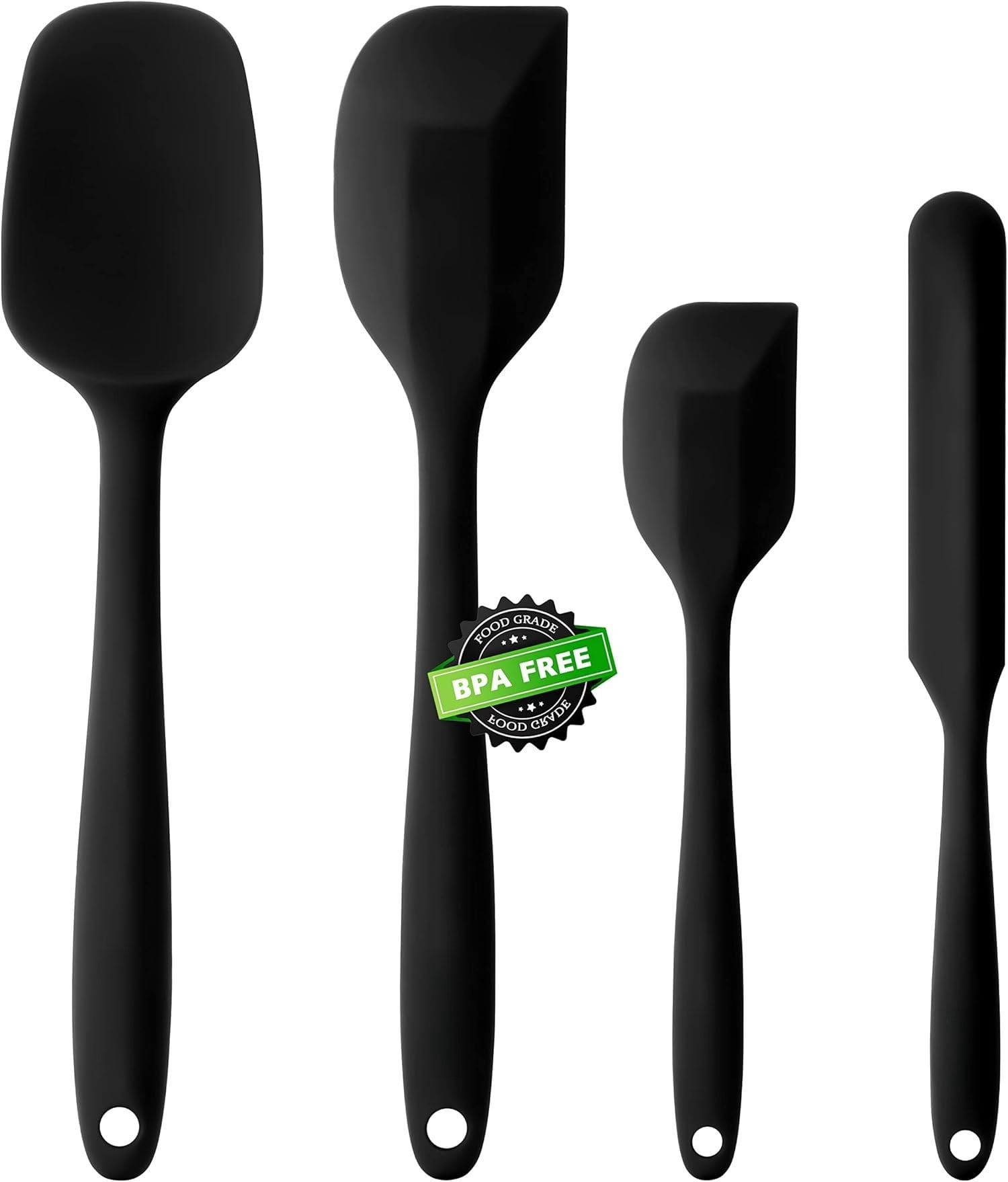 4 count Spatula Set - Seamless One-Pieces Design - Non Rubber Spatulas ...