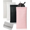 4 count Squeeze Top Sunglass Case with Cleaning Cloth, Soft Leather ...