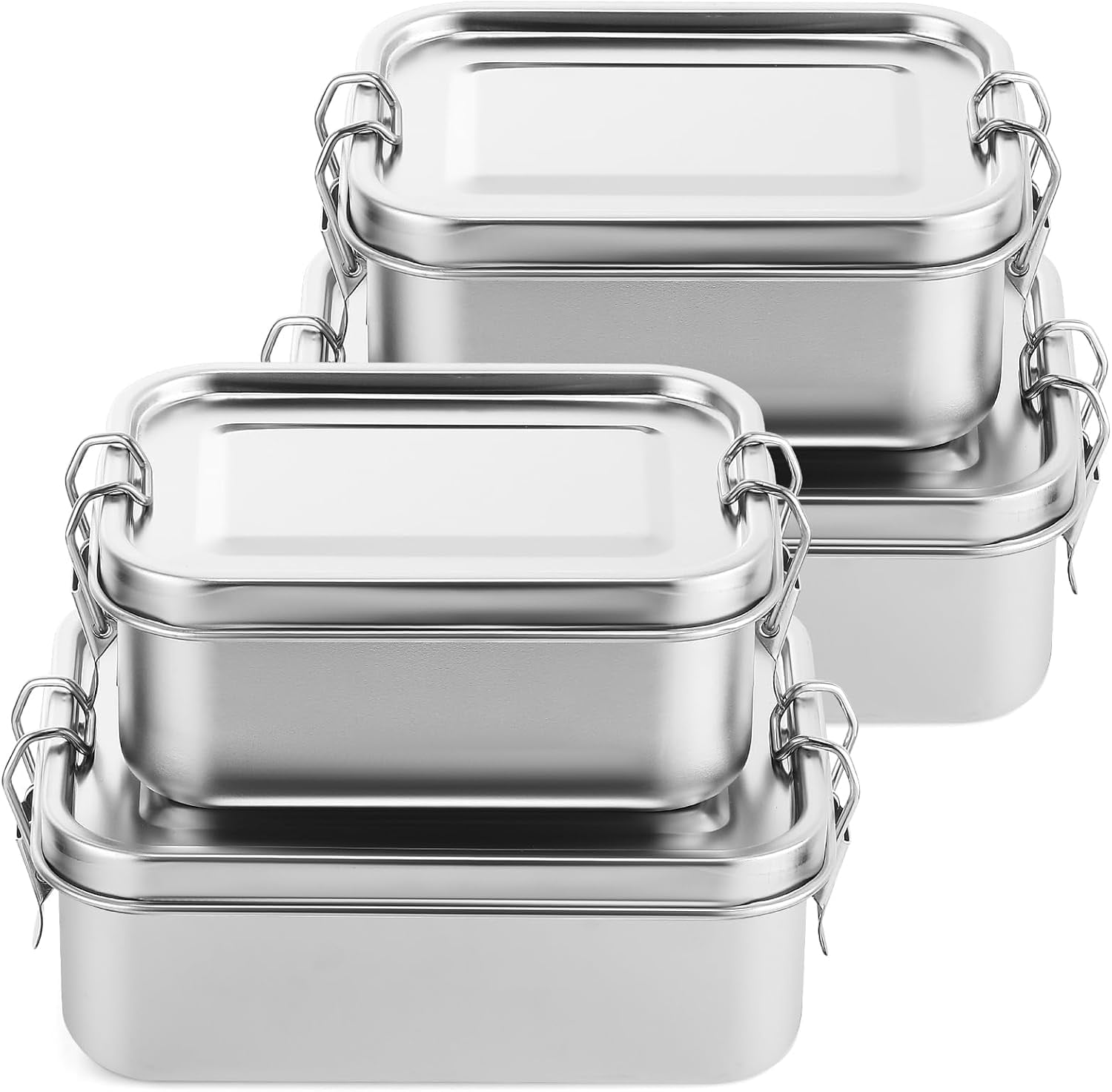 4 count Stainless Containers 850/1400ml Bento Lunch Box Stainless ...
