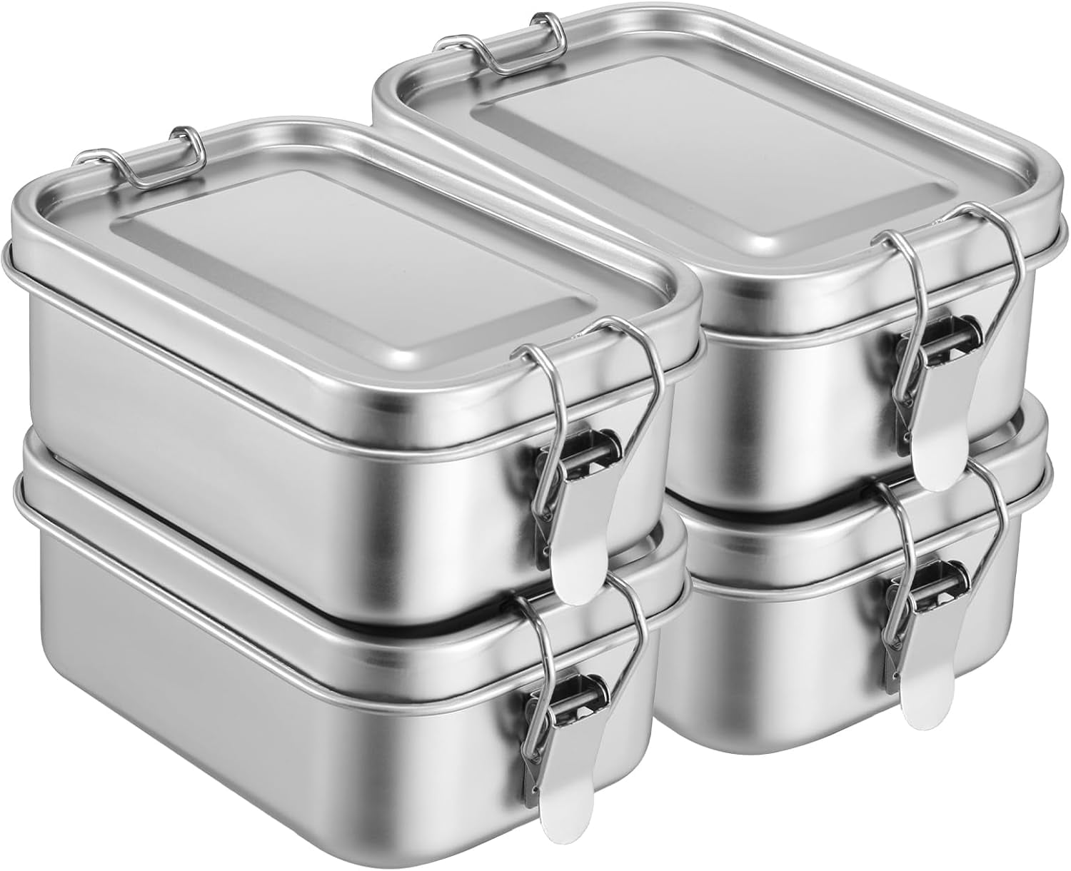 4 count Stainless Steel Containers 550ml Metal Bento Lunch Box ...