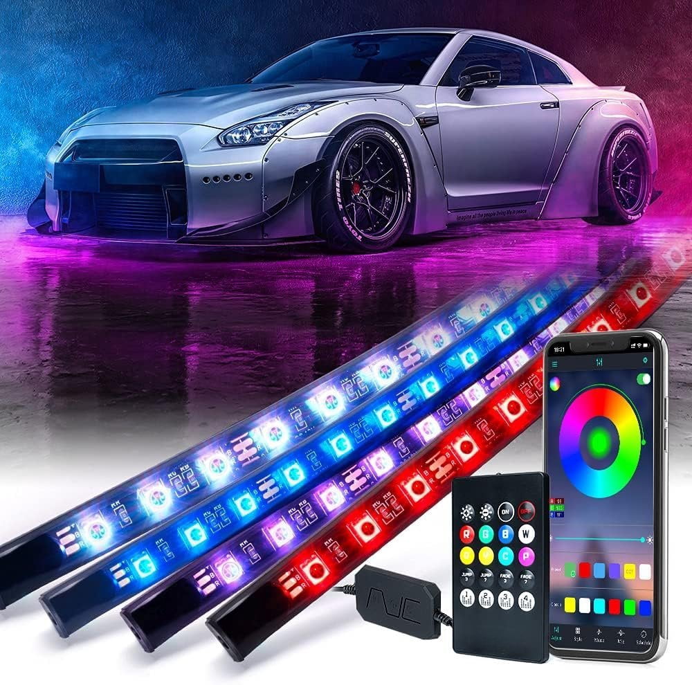 4 count Underglow LED Lights for , 8 Color RGB 252 LEDs Sound Function ...
