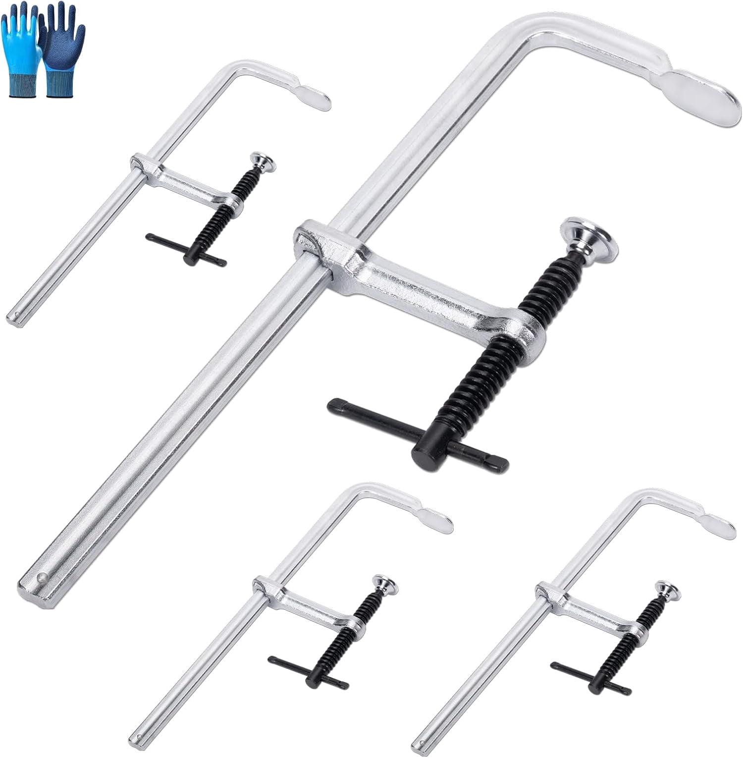 4 count Welding Clamps with 3" Throat Depth, Bar Size 5/8" x 5/16" (15. ...