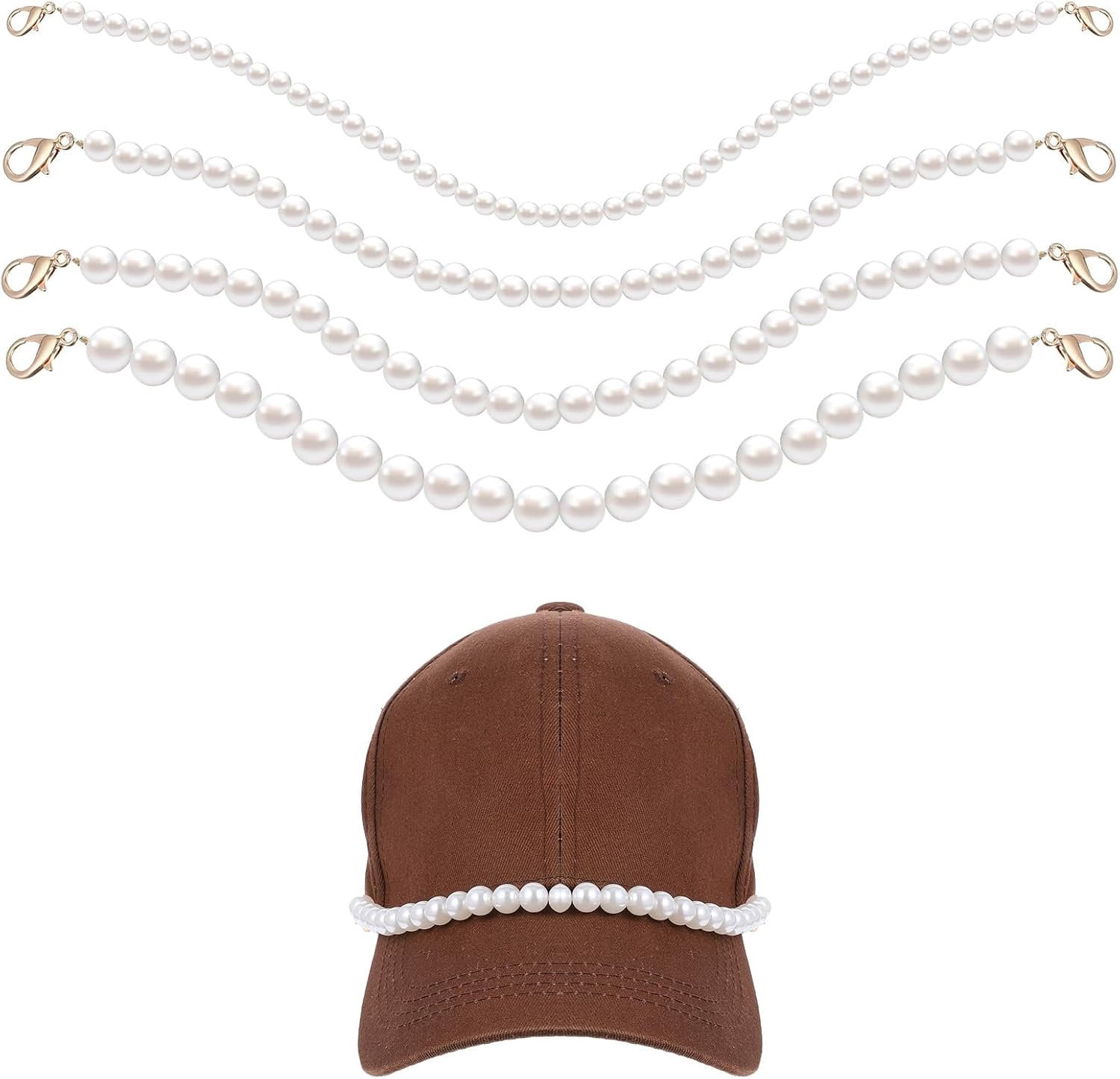 4 count White Trucker Hat Chains, Detachable Trucker Cap Chains, Bulk ...