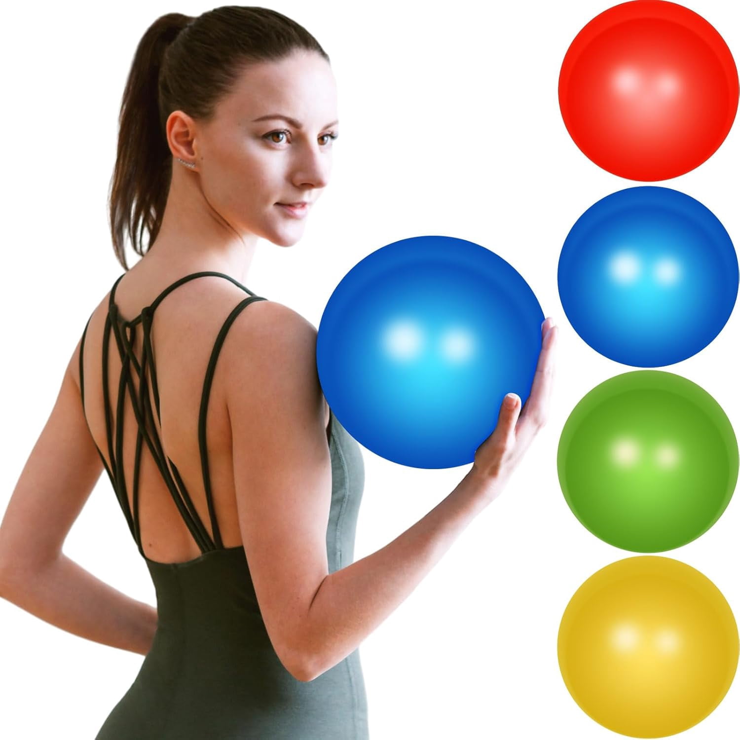 4 count Yoga Exercise Ball Pilates Birthing Fitness Ball with Quick ...