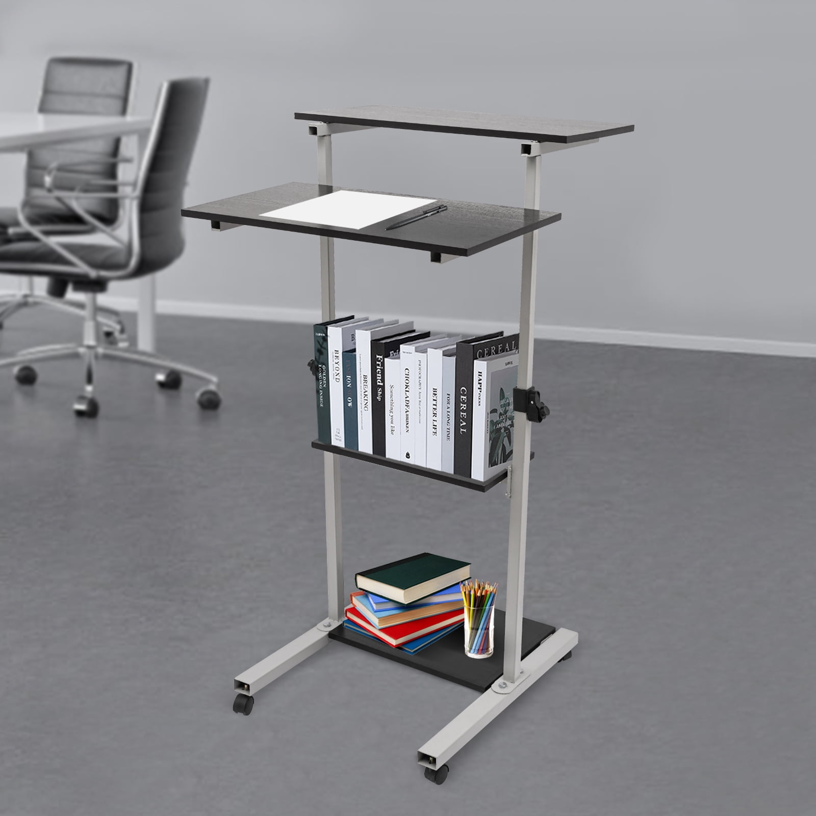 4 countertops Mobile Standing Desk Stand Up Work Station Stand Up Desk ...