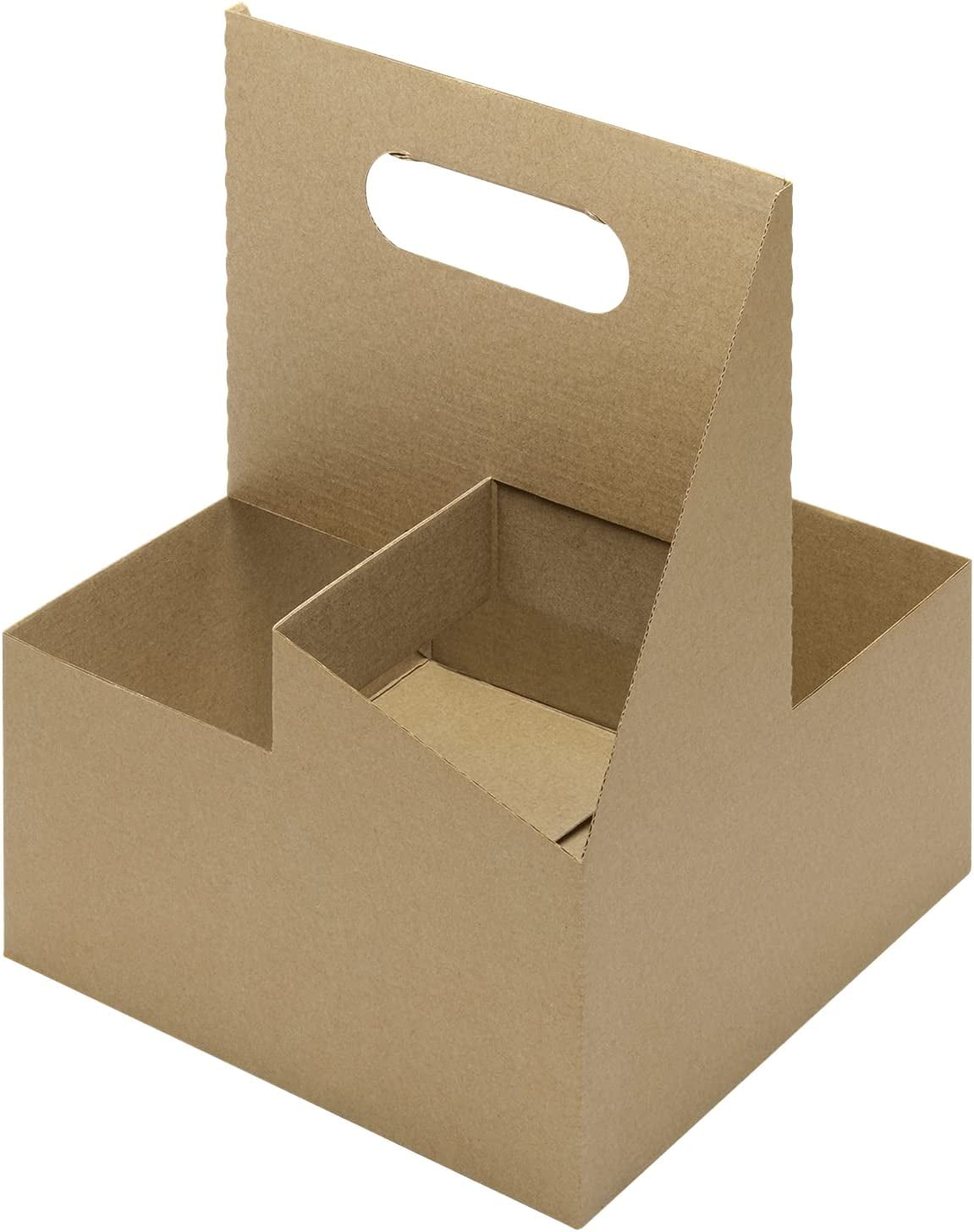 4 cup Kraft Paperboard Carrier with Handle for 12-32 oz cup (Case of ...