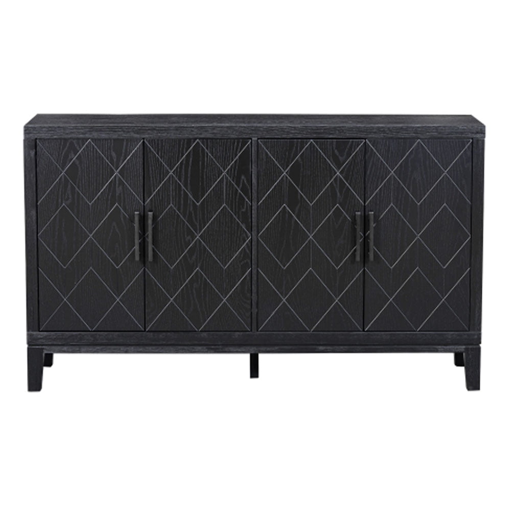 Hypeshops Retro Sideboard with Adjustable Shelves, Two Large Cabinet ...