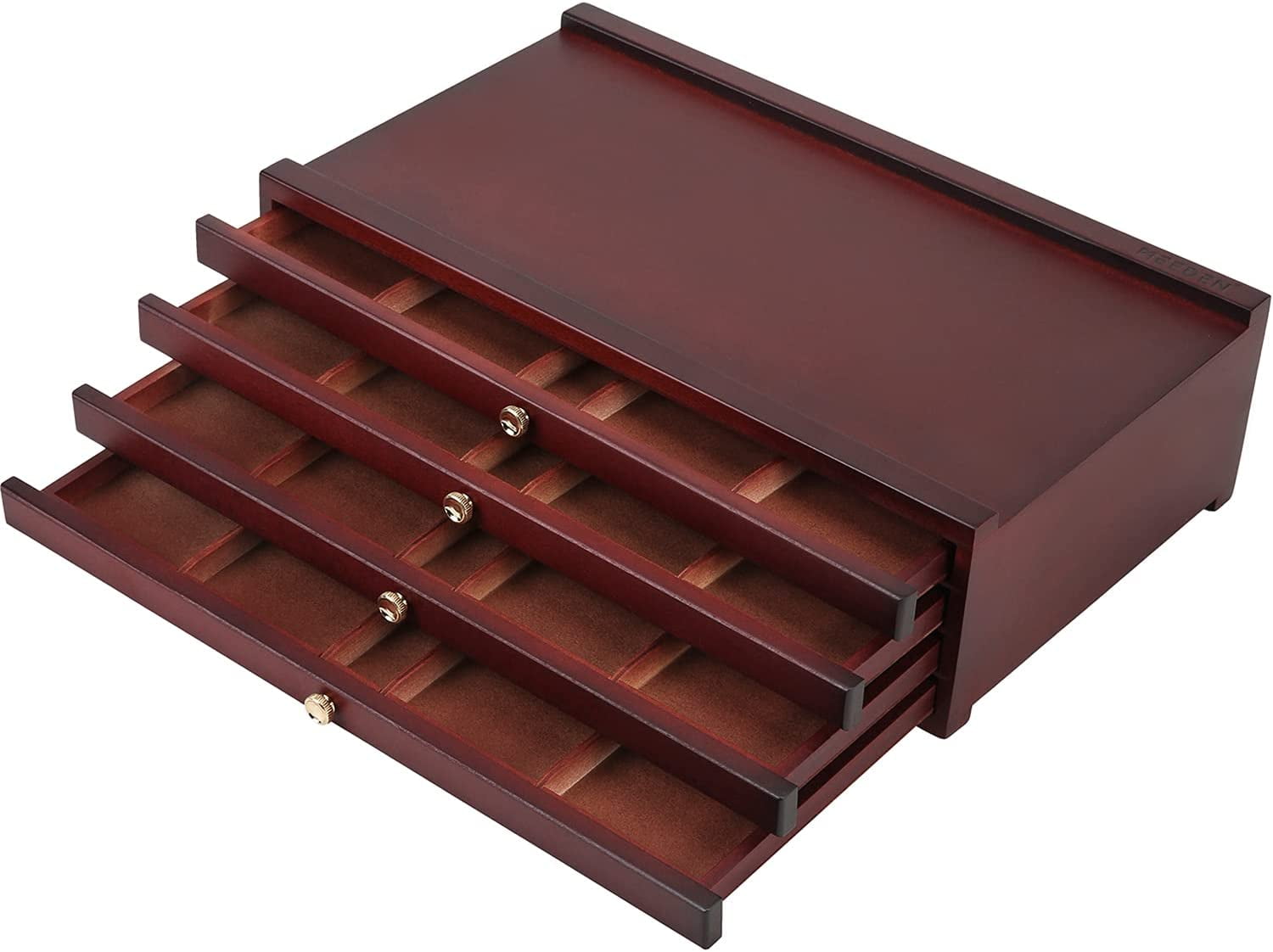 4-drawer Wood Artist Supply Storage Box, Portable Beechwood ...