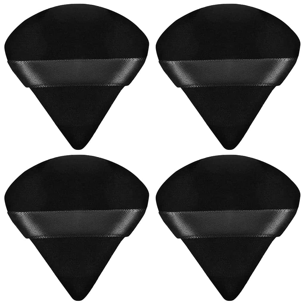 4 facial soft triangle puffs, wet and dry makeup tools, used for powder ...