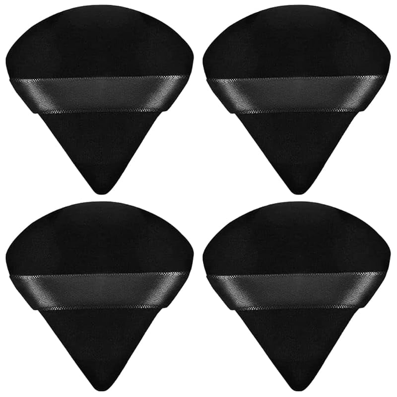 4 facial soft triangle puffs, wet and dry makeup tools, used for powder ...