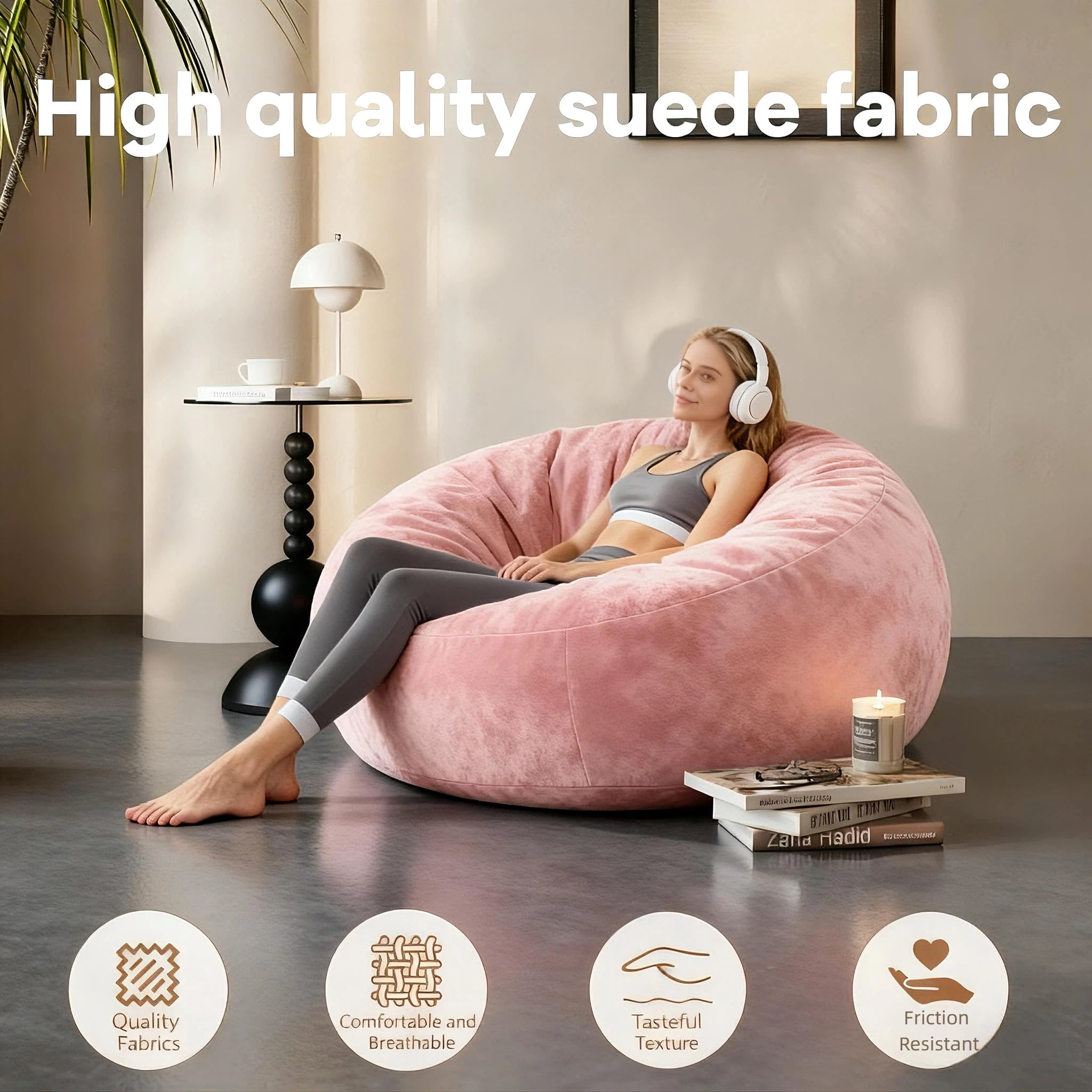 4 feet tall, adult bean bag chair, contains bean bag filling, memory ...