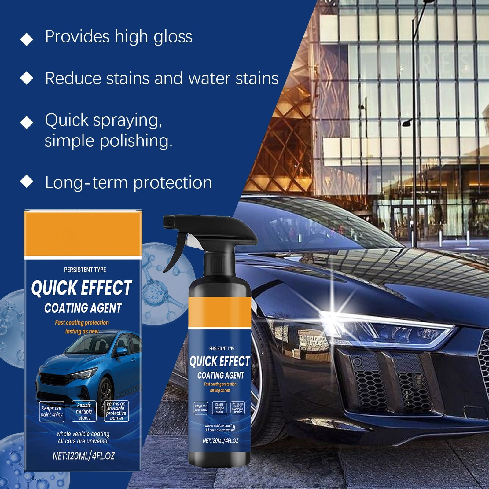 4 fl.oz Car Care Refurbishment Spray, Car Paint Waxing, Spray Coating ...
