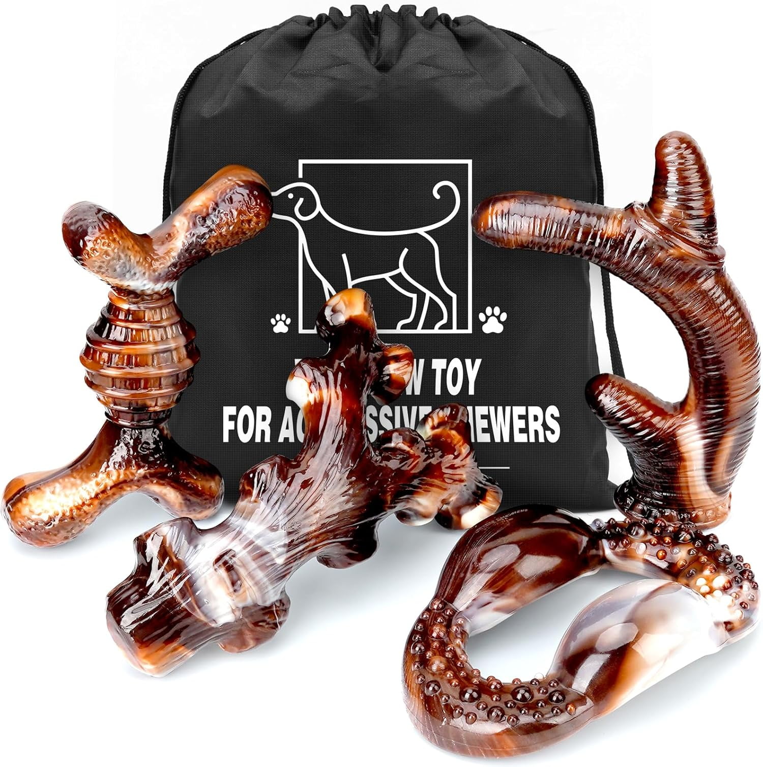 4- for Aggressive Chewers, Long Lasting Chewing, Boredom and for Medium ...