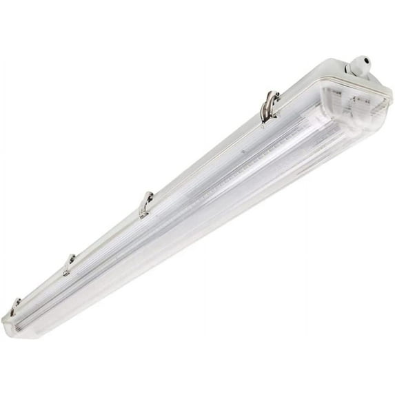 4'ft 2 Lamp T8 Fluorescent Vapor Proof Light Fixture - Wet Location IP65 Rated - Garages ...