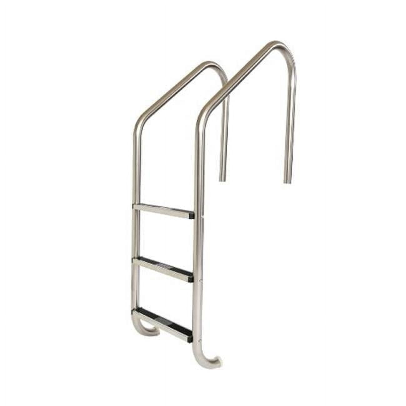 4 ft. 5 in. x 24 in. 3-Step 304 Stainless Steel Economy Ladder with ...