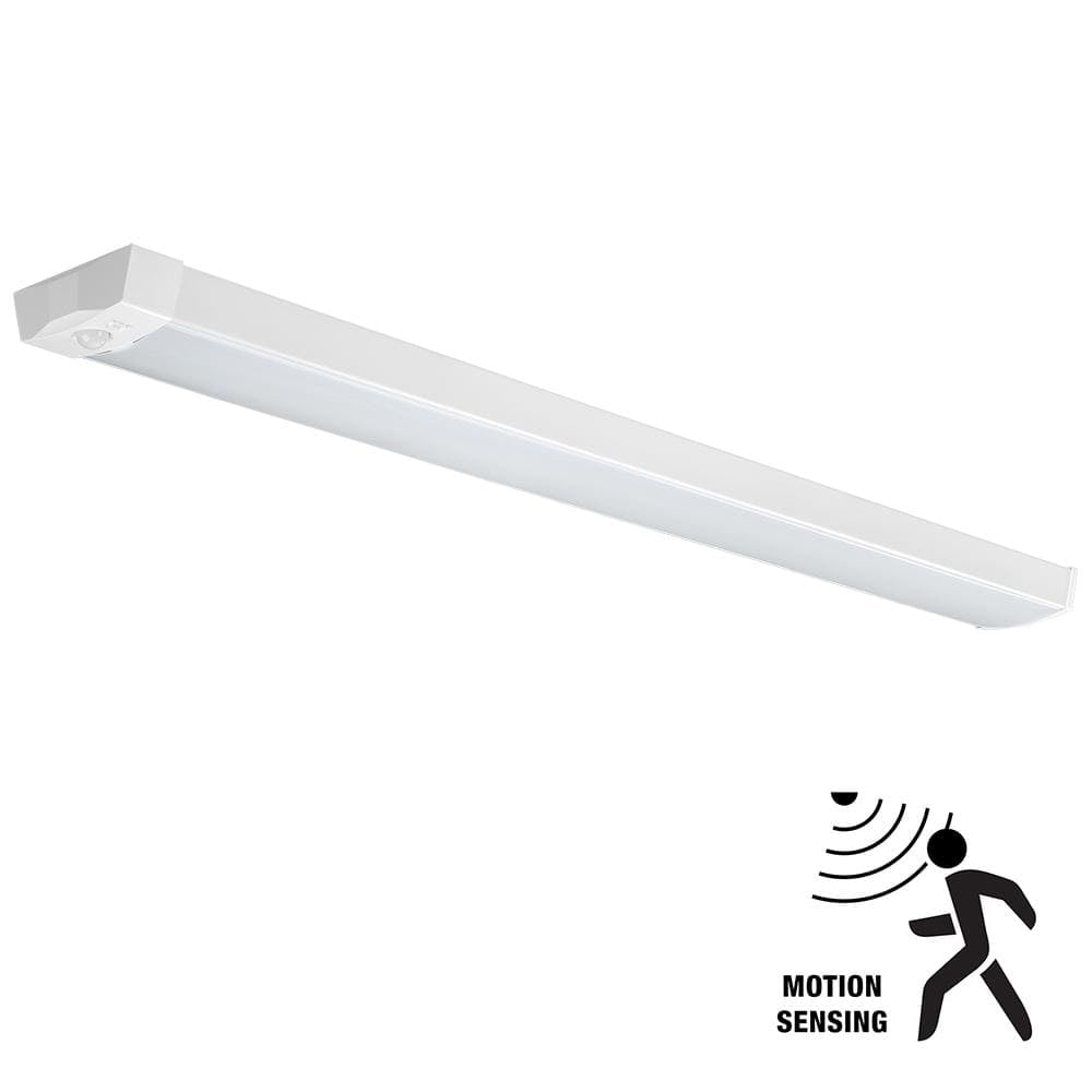 4 ft. 64W Equivalent Motion Sensing Integrated LED White Strip Light ...