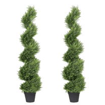 3FT Boxwood Outdoor Topiary Set of 2 Fake Plant Topiary Trees ...
