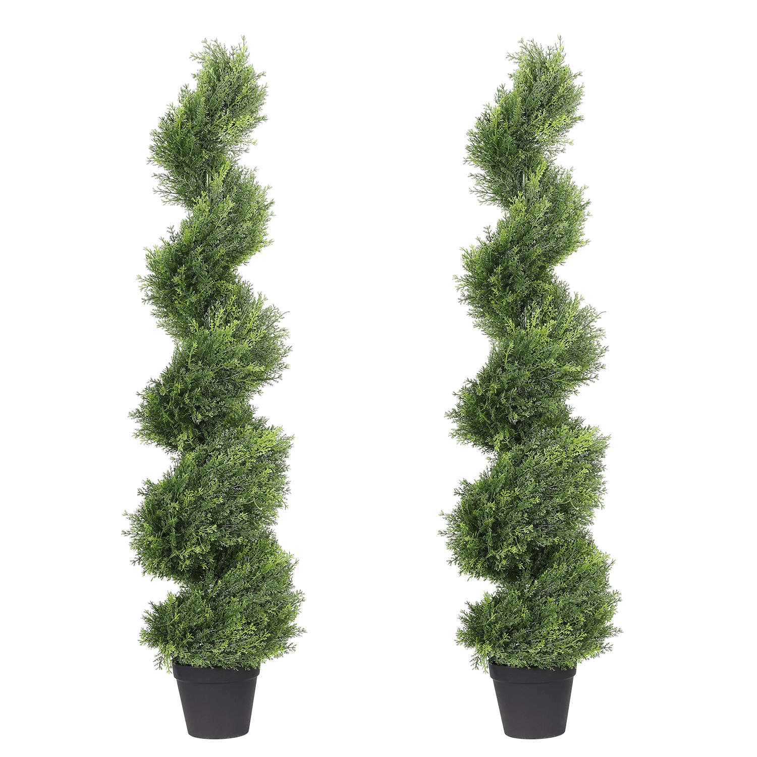 4ft Artificial Topiary Trees Set of 2, 48 inch Faux Cedar Cypress ...