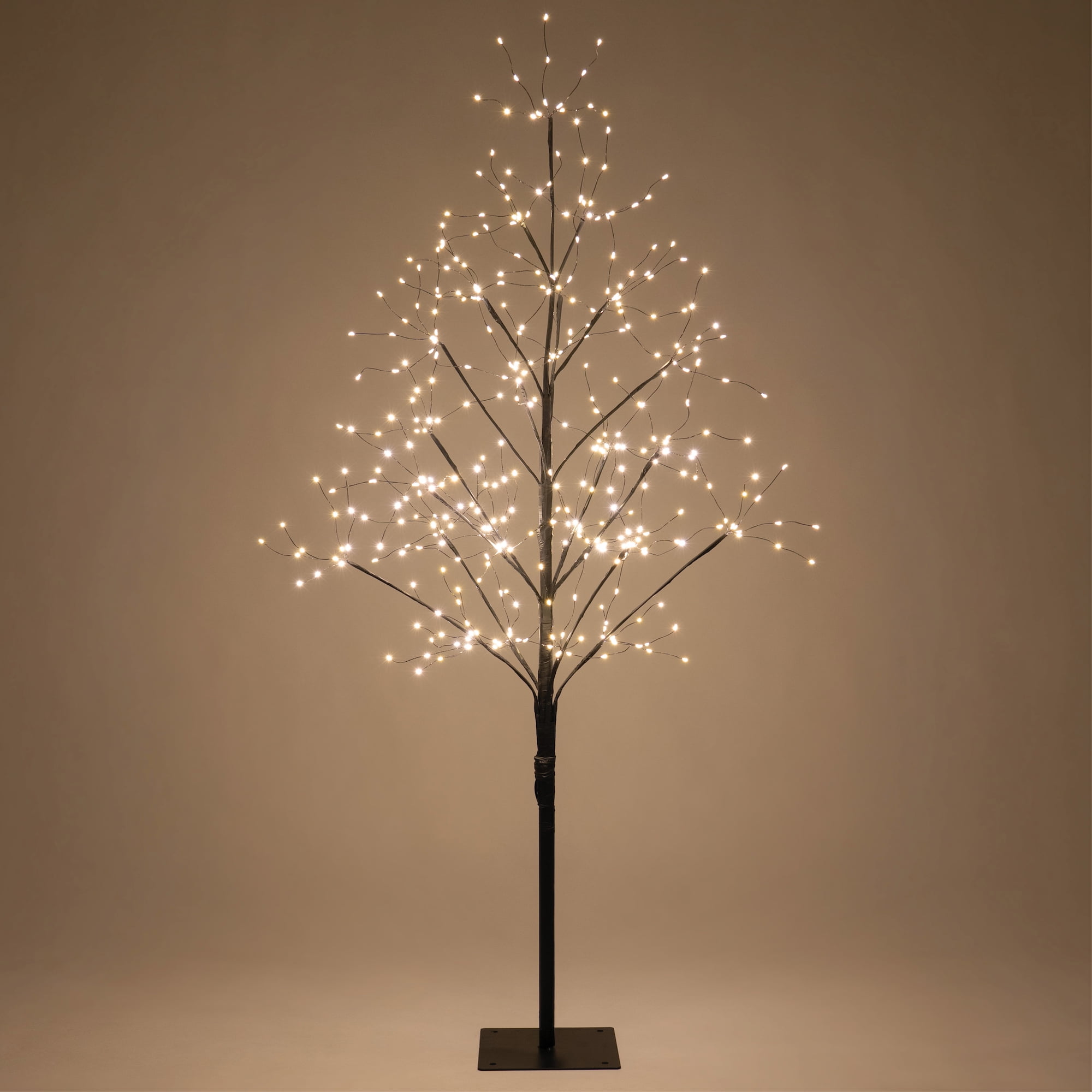 4ft Black Fairy Light Tree for Indoor/Outdoor Decor with 390 Warm White ...