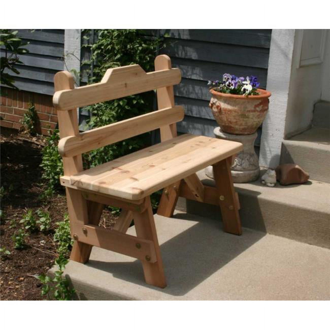 4 ft. Cedar Tab Back Bench - Walmart.com
