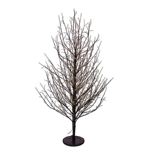 4 ft. Dark Brown Twig Tree with 1000 Warm White Cluster Lights ...