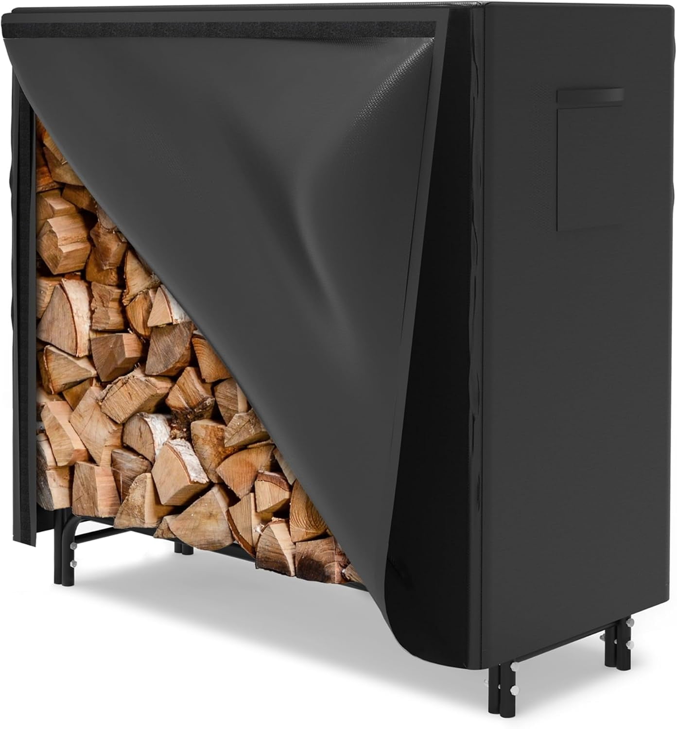 4 ft Firewood Rack with Cover Heavy Duty Firewood Log Rack With Weather ...