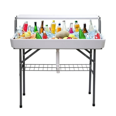 Costway Lightweight Foldable Ice Table for Outdoor Cookout Events with ...