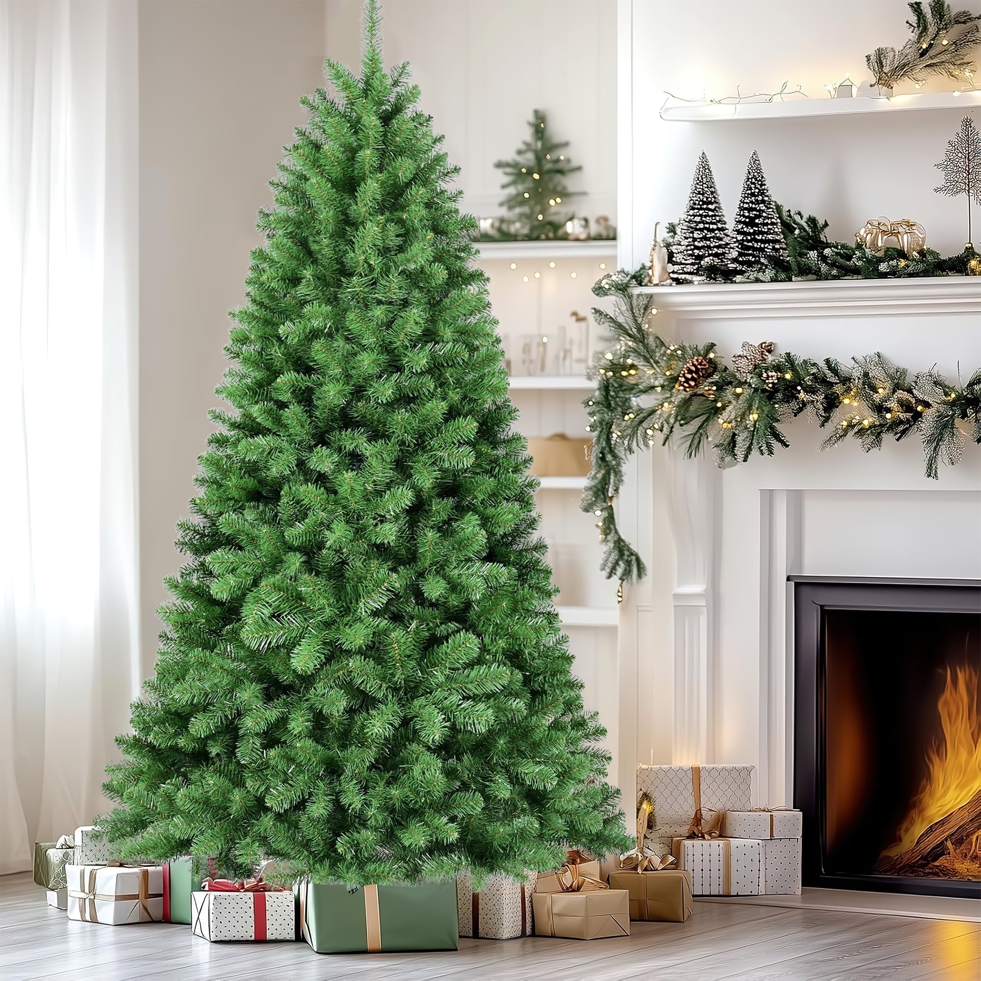 4 ft Green Artificial Spruce Christmas Tree, Party Decoration w/328 ...